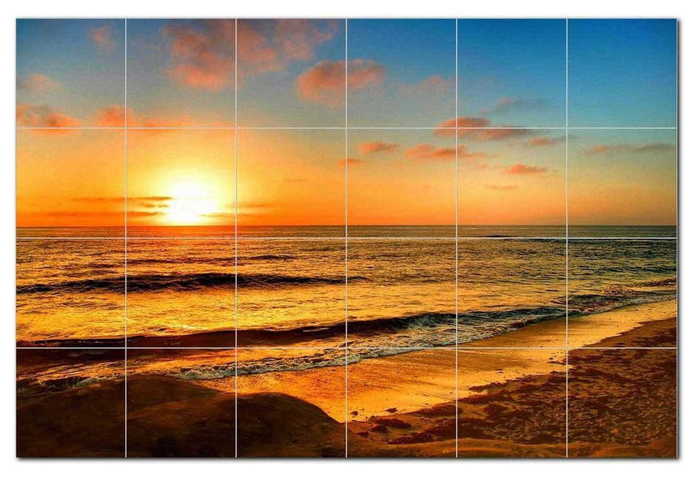 Sunset Photo Ceramic Tile Mural Kitchen Backsplash Bathroom Shower ...