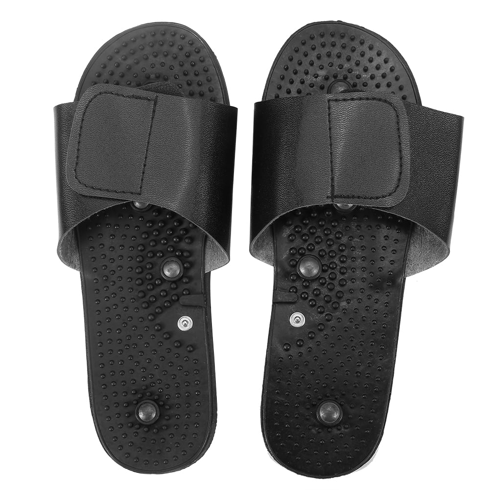 Topincn 1 Pair Pulse Acupuncture Therapy Dual Electrode Tens Massage Slippers For Electrical