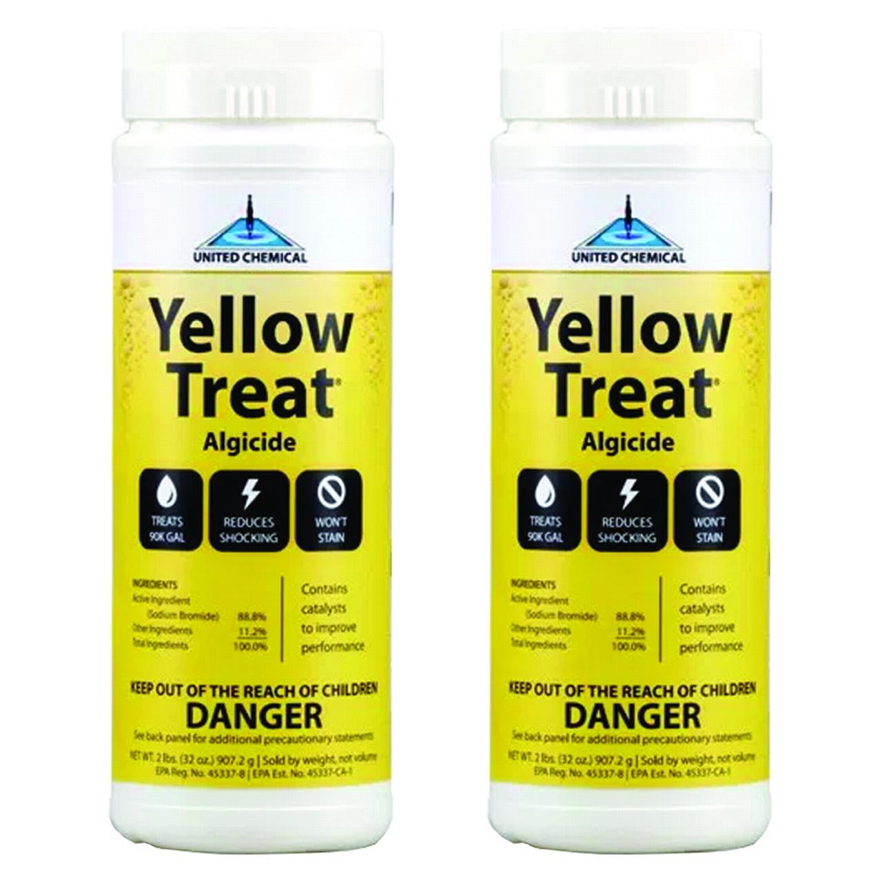 2 Pack United Chemical Yellow Treat 2lb Algae Remover for Swimming ...