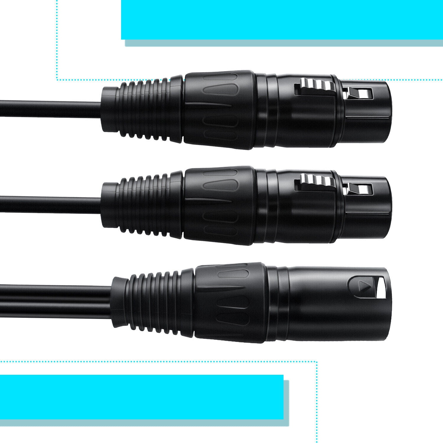 Elegant Choise 2PCS XLR Female Plug to Dual 2 Male Y Splitter Mic Cable ...