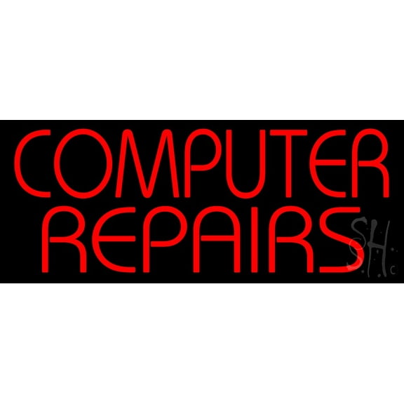 Computer Repair LED Neon Sign 13 x 32 - inches, Clear Edge Cut Acrylic ...