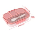 Divided Lunch Box 3-In-1 Compartment Microwave Safe Leak-Proof ...