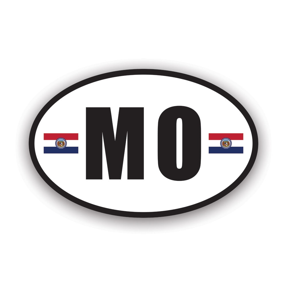 Missouri Flag Oval Sticker Decal - Self Adhesive Vinyl - Weatherproof ...