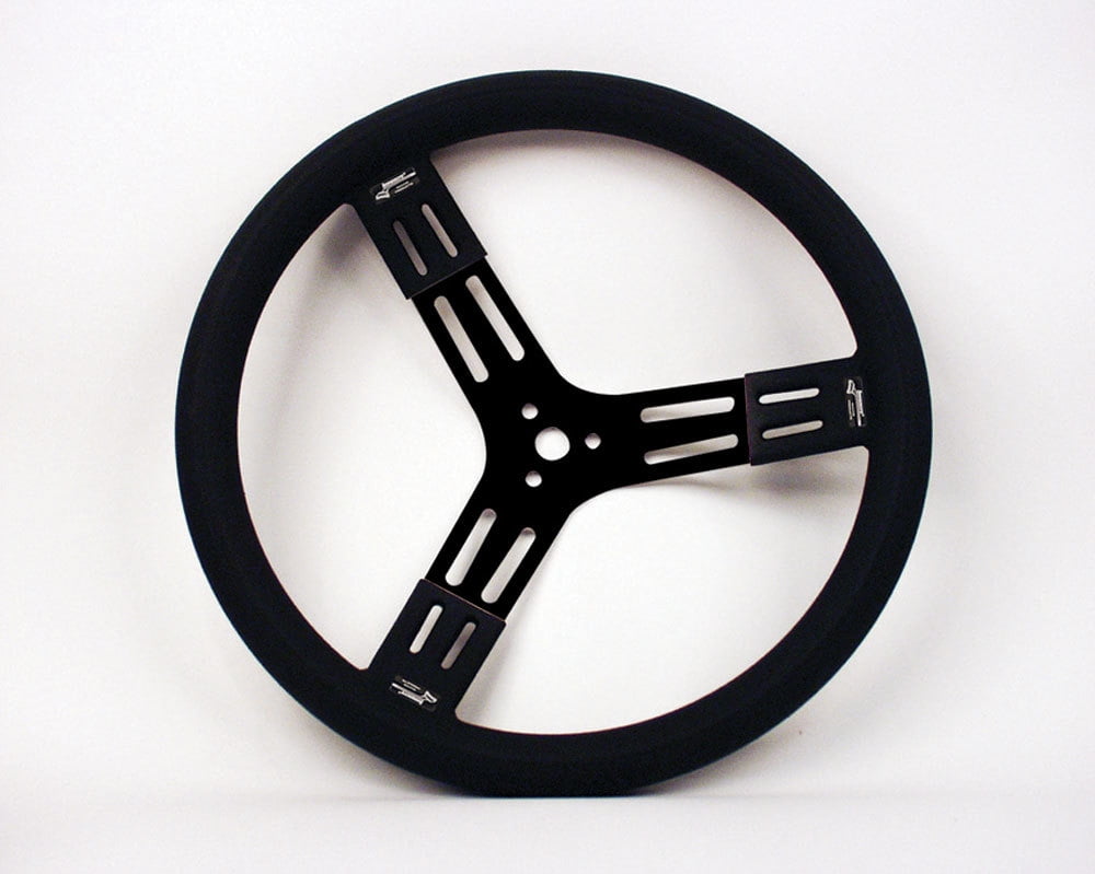 15in. Steering Wheel Black Steel Smooth Grip - Walmart.com