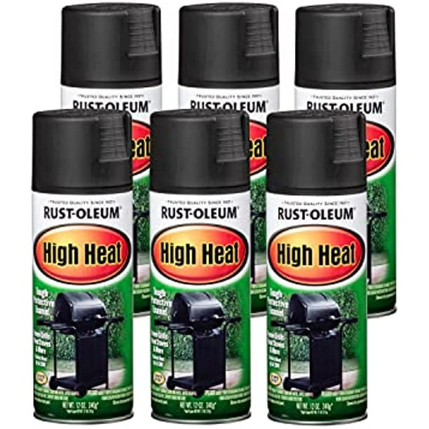 Rust-Oleum 7778830-6PK High Heat Enamel Spray Paint, 12 oz Bar-B-Que ...