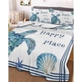 Blue Sea Turtle 3 Piece Quilt Bedding Set with 2 Pillow Shams ...