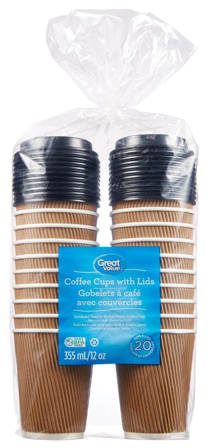Great Value Coffee Cups with Lids - Walmart.ca