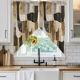 Abstract Color Block Swag Curtain Valance for Window 2 Panels Brown ...