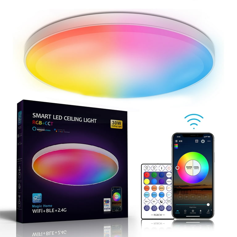 Led Colour Changing Ceiling Light With Remote Control | Shelly Lighting