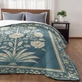Flower Tree Leaves Quilted Comforters Cooling Blanket Oversized King ...