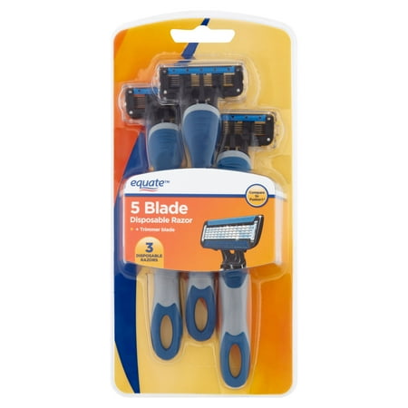 Equate Men''s 5-Blade Disposable Razors with Trimmer Blade, 3 Ct As low ...