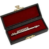 Miniature Silver Flute Figurine, Detailed Musical Instrument Replica by ...