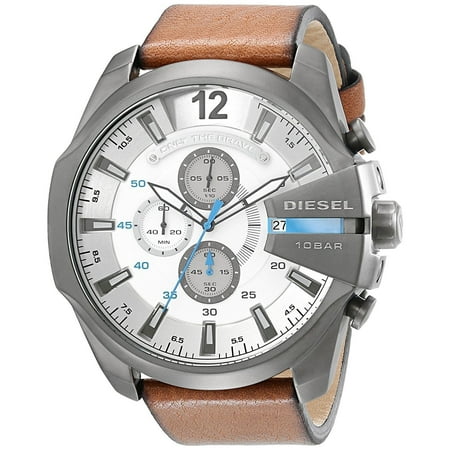 Diesel DZ4280 Mega Chief 49MM Men's Chronograph Brown Leather Watch ...
