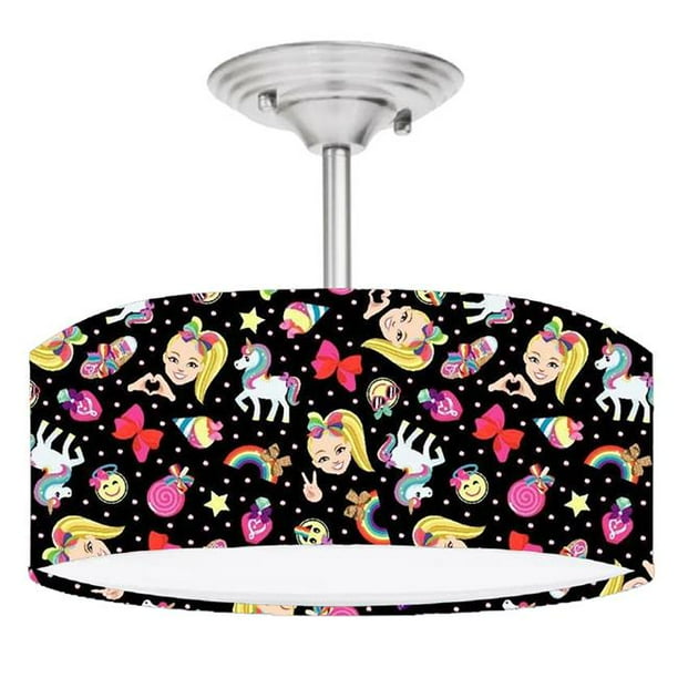 888 Cool Fans DR-0001056 Jojo Siwa 2-Light Brushed Nickel Drum Style LED Lamp Fixture - Walmart.com