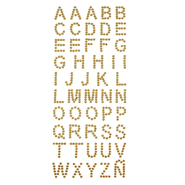 Alphabet Letters Rhinestone Stickers, 1-Inch, 50-Count, Gold - Walmart ...