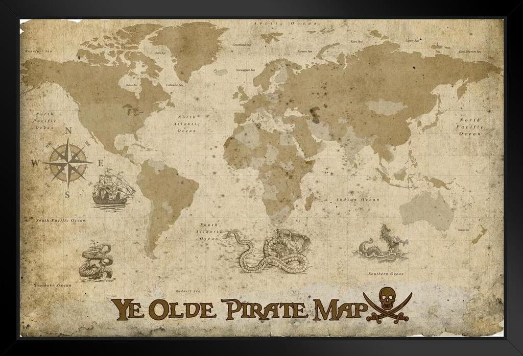 Ye Olde Pirate Map by ProMaps Travel World Map with Cities in Detail ...