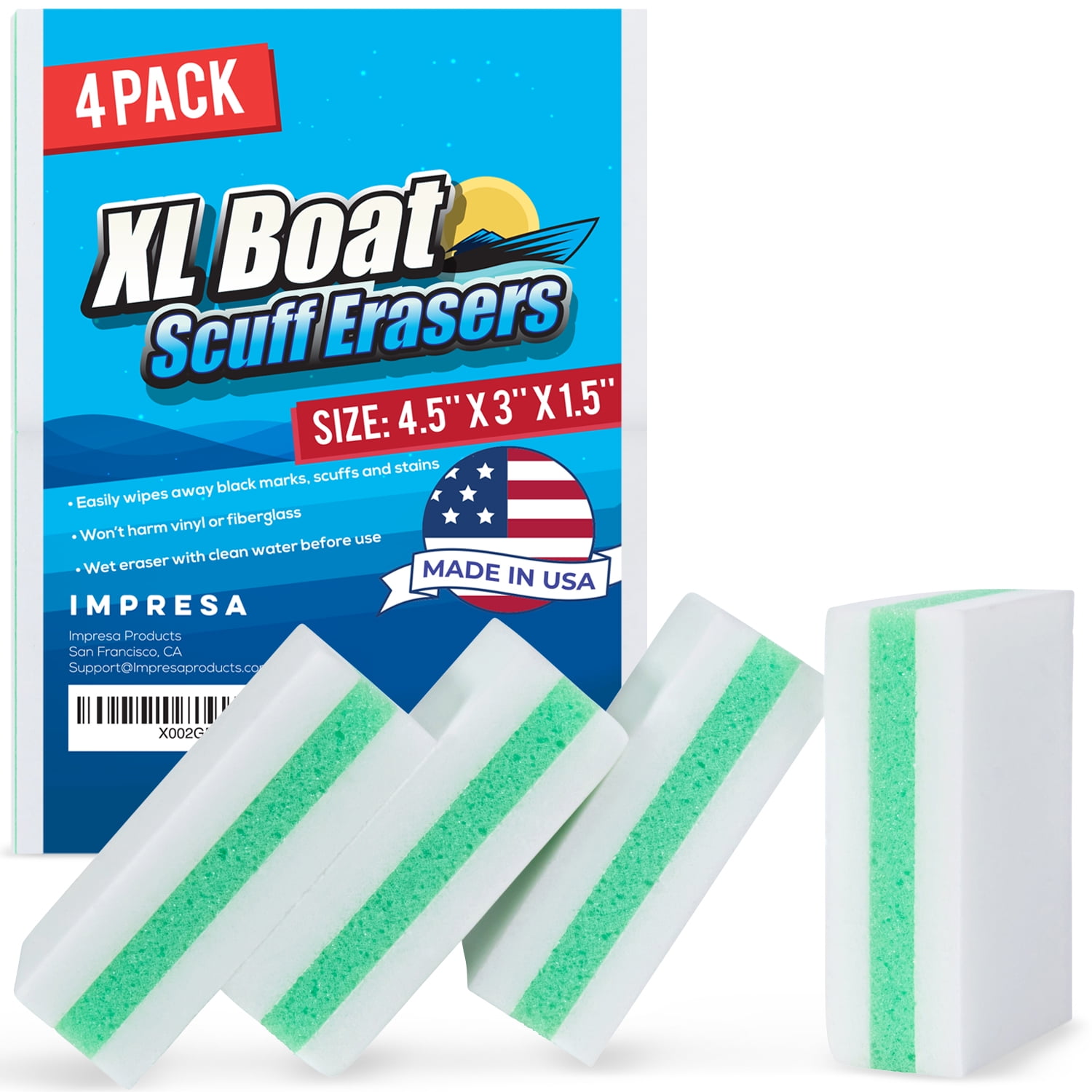Impresa Boat Scuff Eraser 4 Pack - XL Eraser Boat Cleaner - Walmart.com