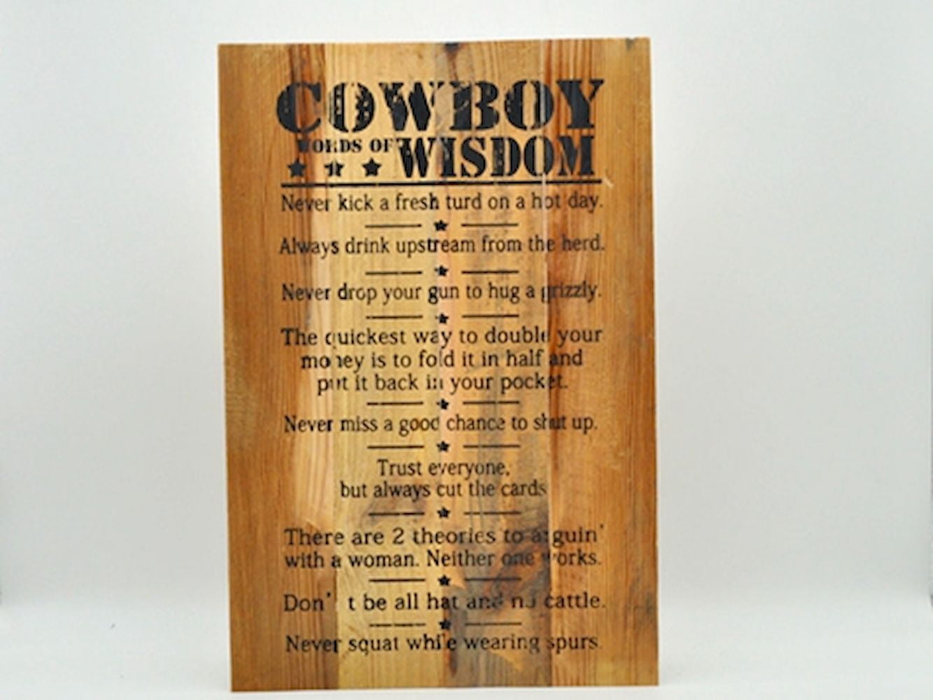 "Cowboy Wisdom " Wooden Sign - Walmart.com