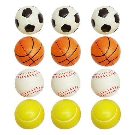 Sports Balls 12Pcs Sports Balls Set Sponge Sport Balls Footballs ...