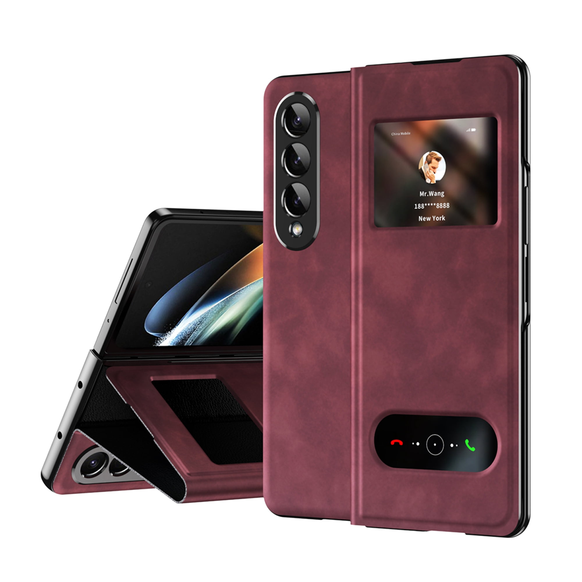 Dteck View Flip Case for Samsung Galaxy Z Fold 4, Slim Magnetic Face ...