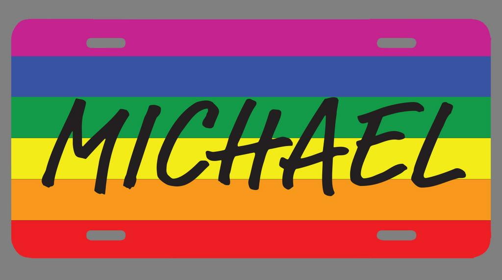 Michael Name Pride Flag Style License Plate Tag Vanity Novelty Metal ...