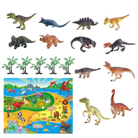 HonHaione 12pcs Simulation Scene Model Marine Animals Playmat Dinosaurs ...