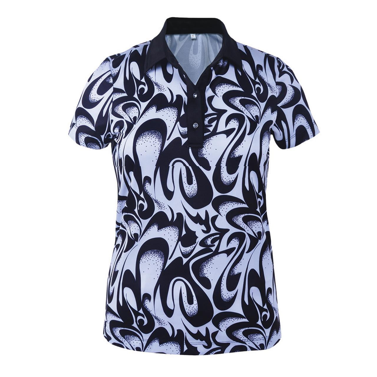 Monterey Club Women's Abstract Print Golf Polo Shirt, Moisture-Wicking ...