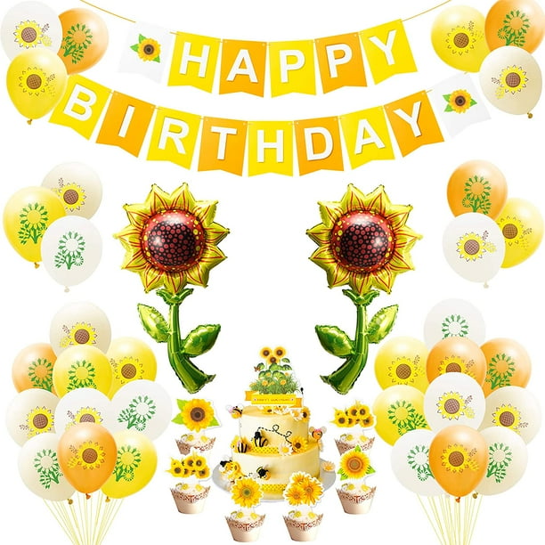 HTAIGUO 49Pcs Sunflower Birthday Party Decorations Supplies Kit – Giant ...