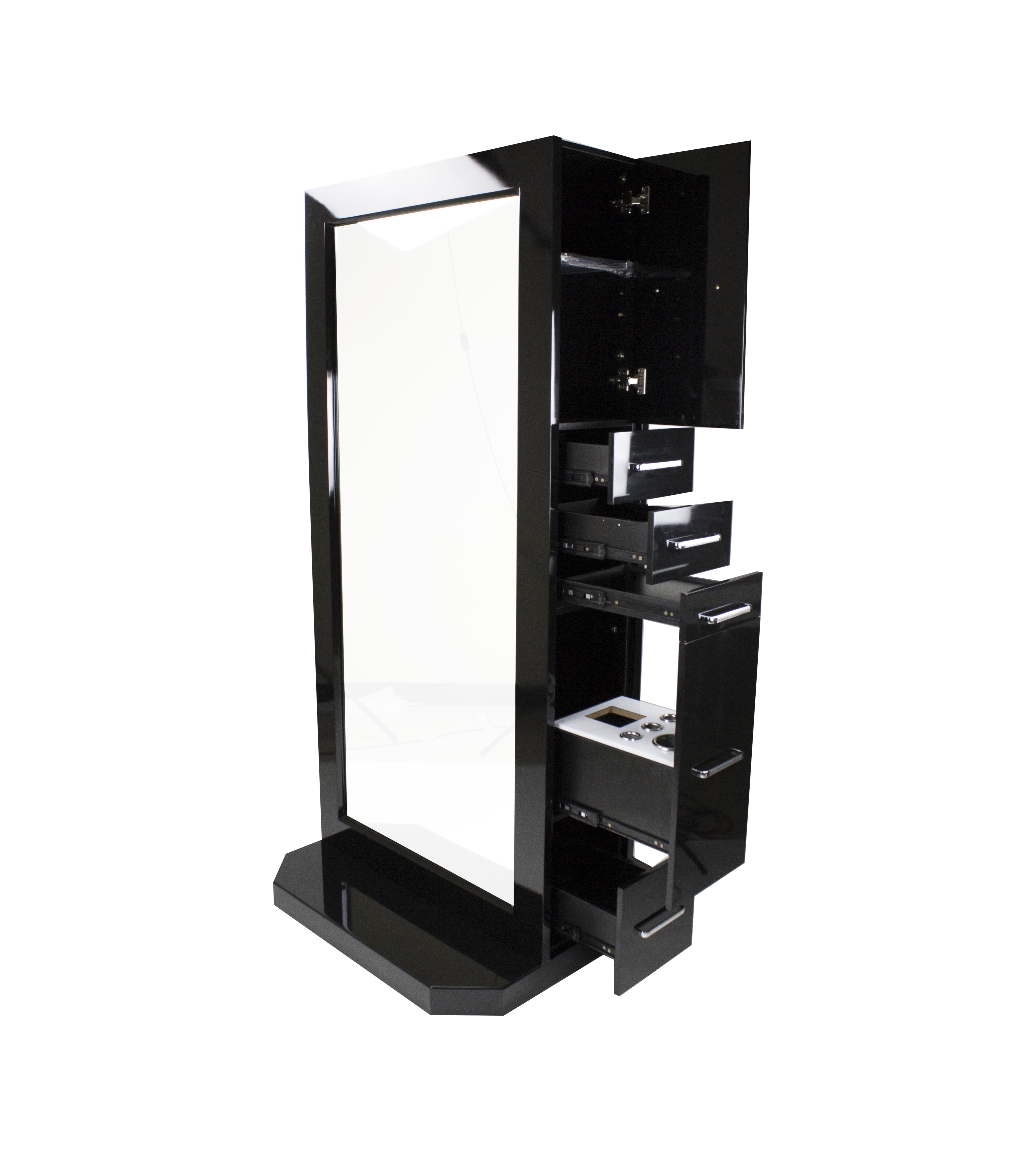 BERKELEY Sigma-Modern Black Double Sided Tall Full Wide Beauty Salon ...