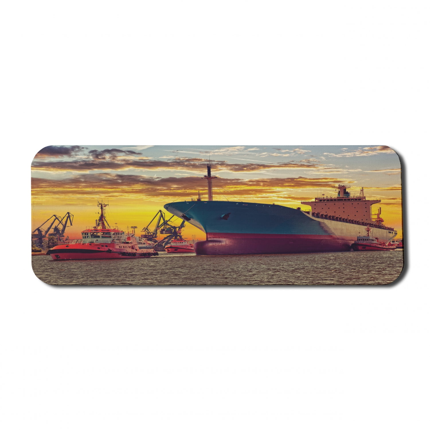 Nautical Computer Mouse Pad, Giant Transportation Ship Escorting Tugs ...