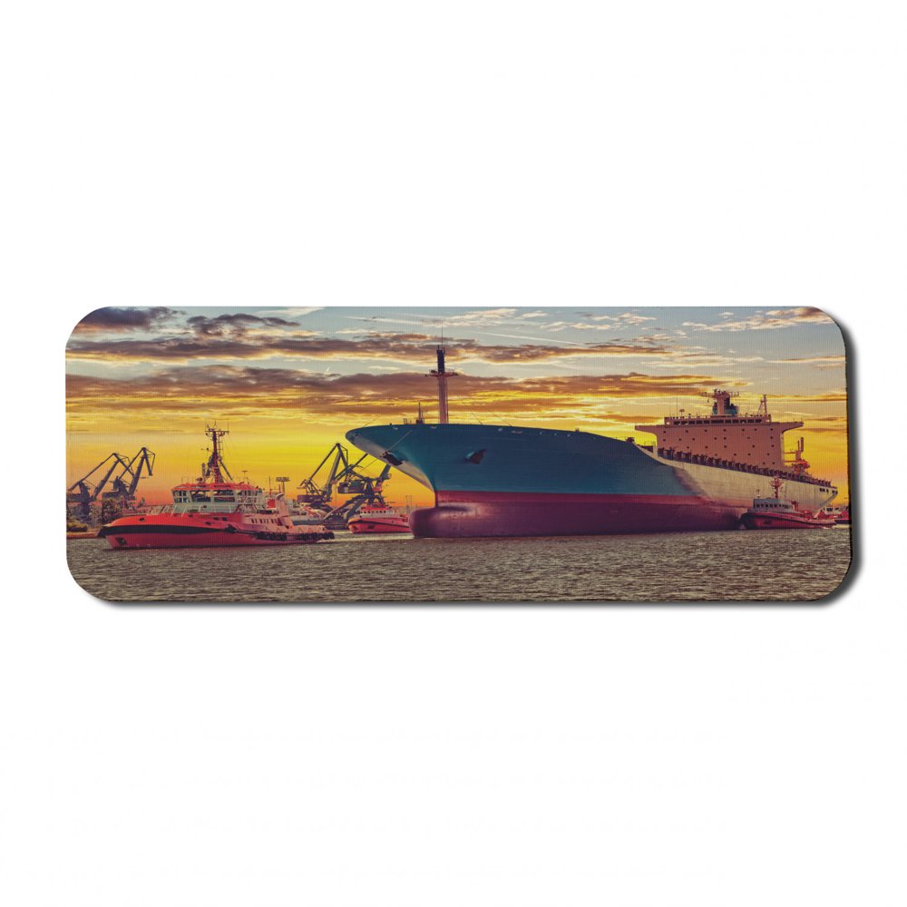 Nautical Computer Mouse Pad, Giant Transportation Ship Escorting Tugs ...