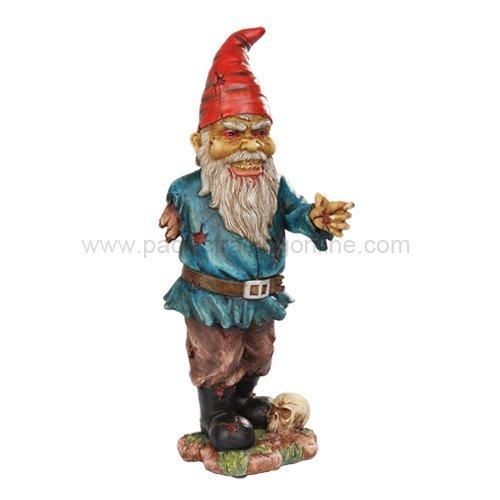 11.75 Inch Scary Zombie Garden Gnome with One Arm and Skull Statue ...