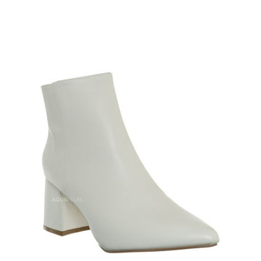PEERAGE Sorrel Women's Wide Width Leather Dress Ankle Booties WHITE 10. ...
