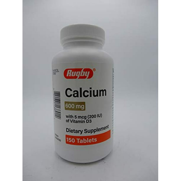 Rugby Calcium 600mg with 5mcg of Vitamin D3 150 Tablets - Walmart.com