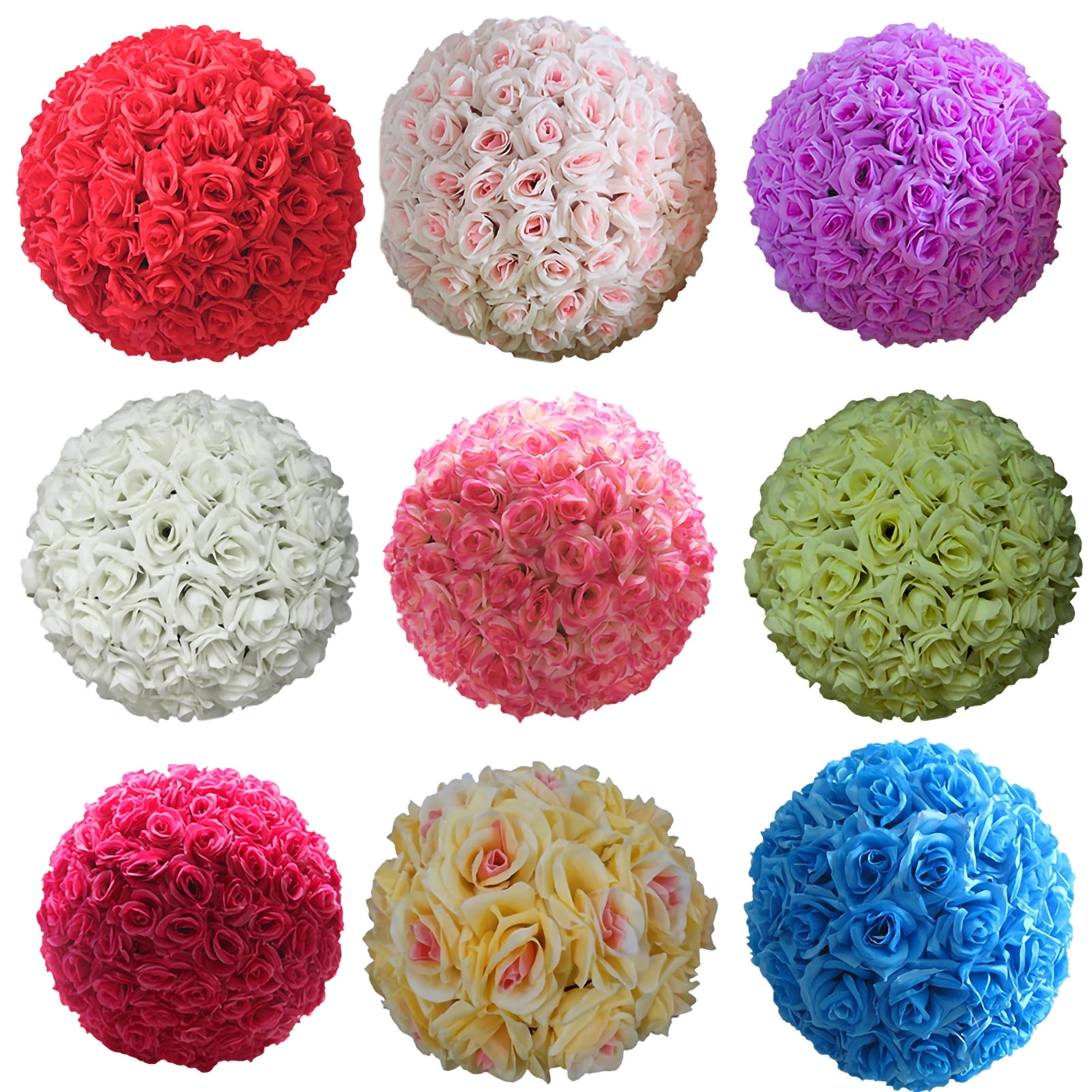 D-GROEE Soft Touch Faux Silk Rose Flower Ball Rose Artificial Flowers ...