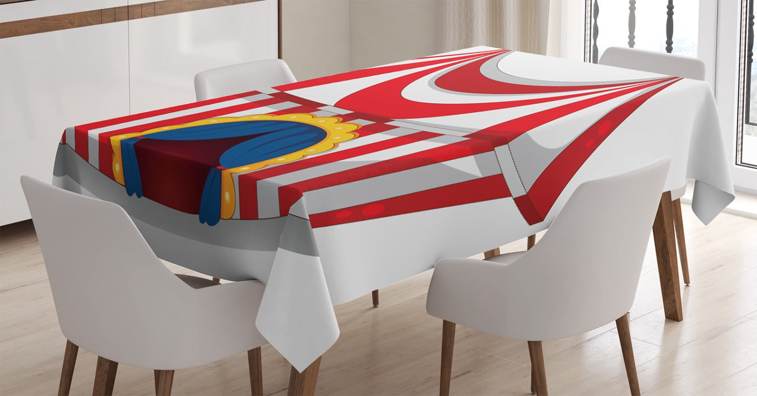 Circus Tablecloth, Illustration of Retro Circus with Flag Nostalgic Fun ...