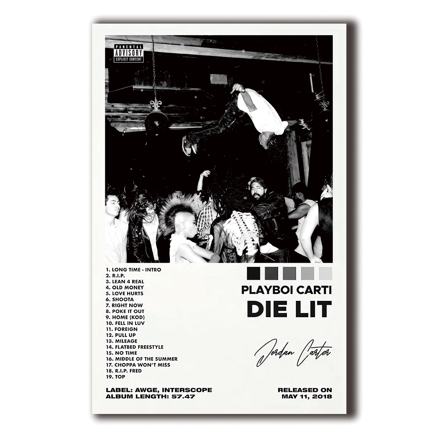 Playboi Poster Die Lit Album Cover Poster 12x18inch (30x46cm) poster ...