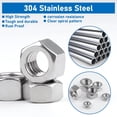 Hex Nuts, 100 Pack 1/4“-20 304 (A2-70) Stainless Steel Hardware Nuts ...