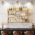 Btidfty Liquor Bottle Display Storage Shelf with Glass Holder Large ...