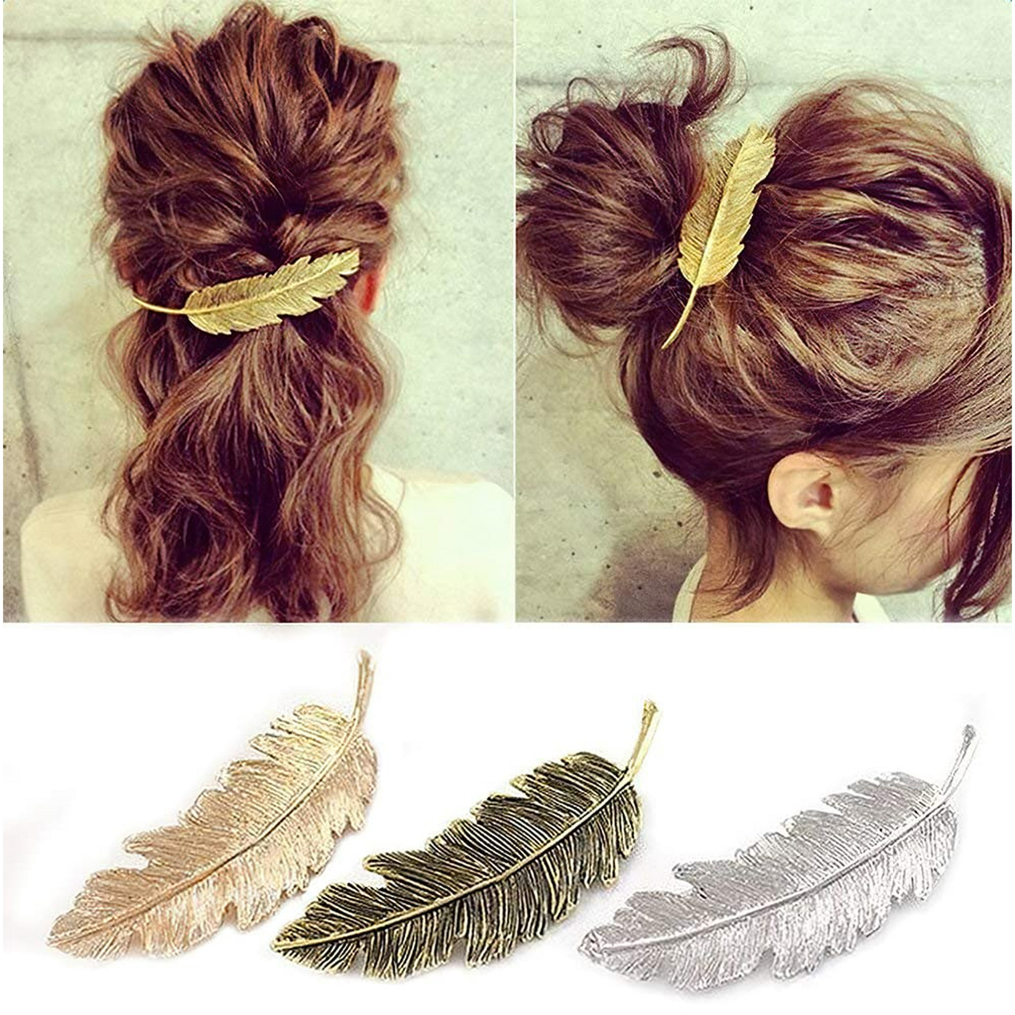 Click here for Hesignd Apuakthei 3 Colors Metal Feather Leaf Hair... prices