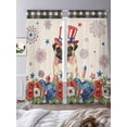 Independence Day Sheer Curtains 2 Panels Set Cartoon Pug Dog Colorful ...