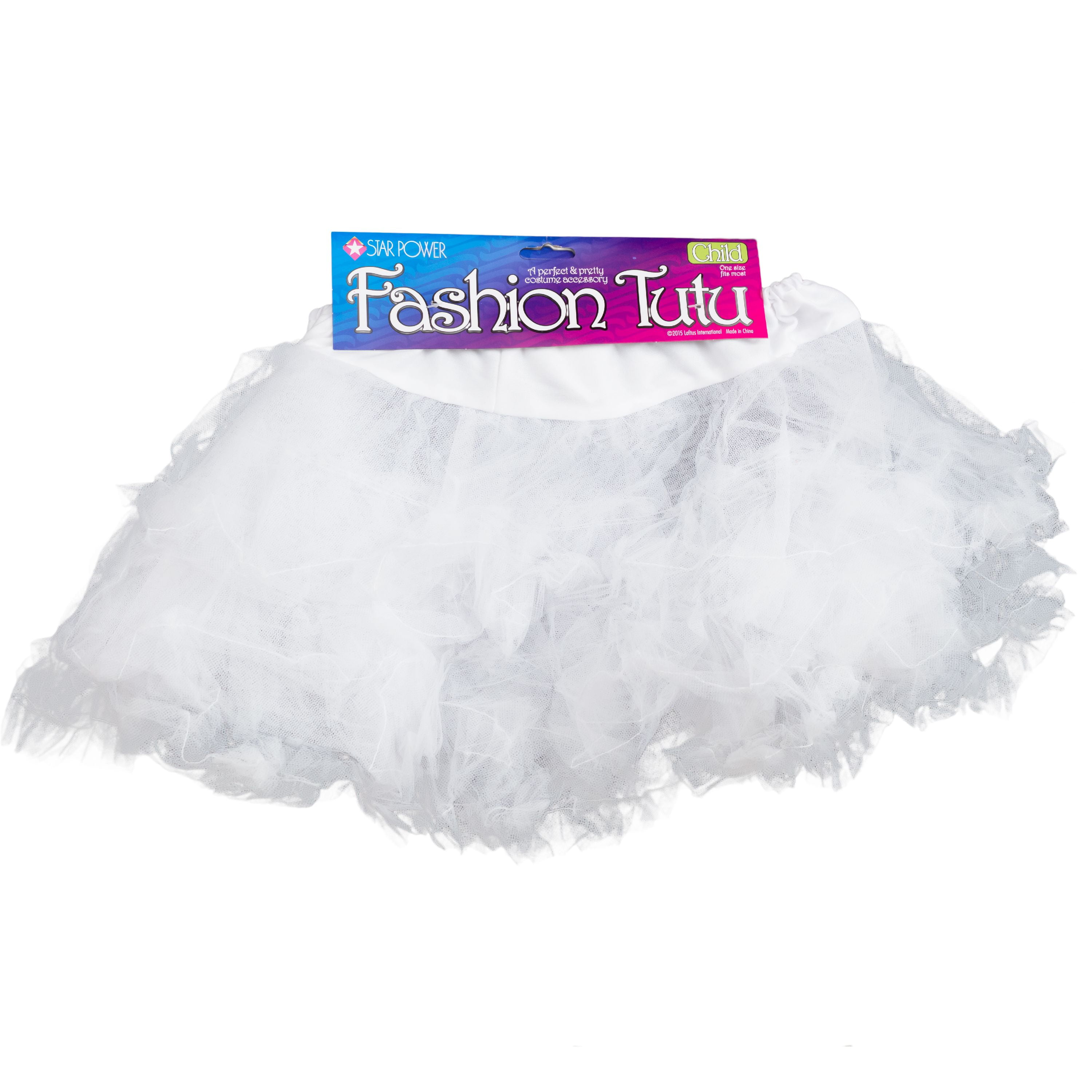 Star Power Princess Girls Costume Petticoat Tutu Skirt, White, One-Size ...