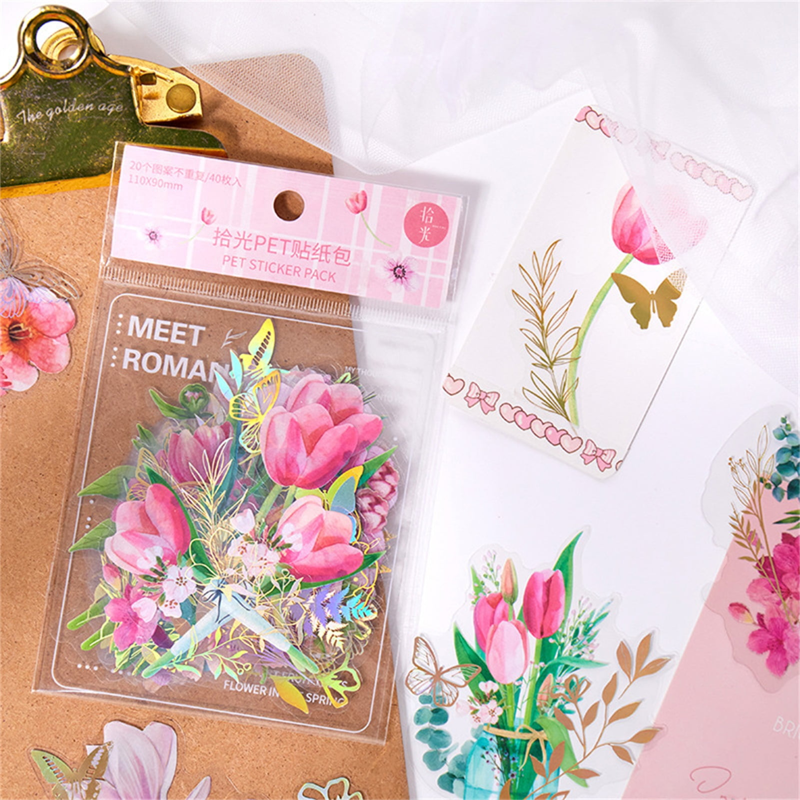 Fairnull 40pcs Stationery Stickers Good-looking Decorative Waterproof