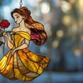Belle Inspired Acrylic Suncatcher – Faux Stained Glass Princess Window ...