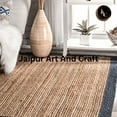 Jaipur Art And Craft Reversible Handmade Rectangle Blue Jute Area Rug ...