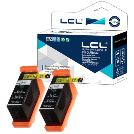LCL Compatible for Dell 21 Y498D 330-5275 (2-Pack Black) Ink Cartridge ...