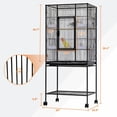54" H Large Bird Cage, Bird Cage with Rolling Storage Stands, Feed ...