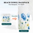 Blue Yellow Spring Floral 2-in-1 Beach Towel Backpack,Quick Dry Beach ...