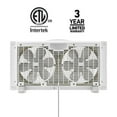 "Holmes 9"" Twin-Blade Digital Window Fan, Dual Exhaust Intake, 3 ...