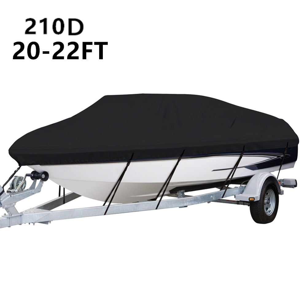 Waterproof 210D Trailerable Boat Cover V-hull Tri-hull Fishing Ski Bass ...